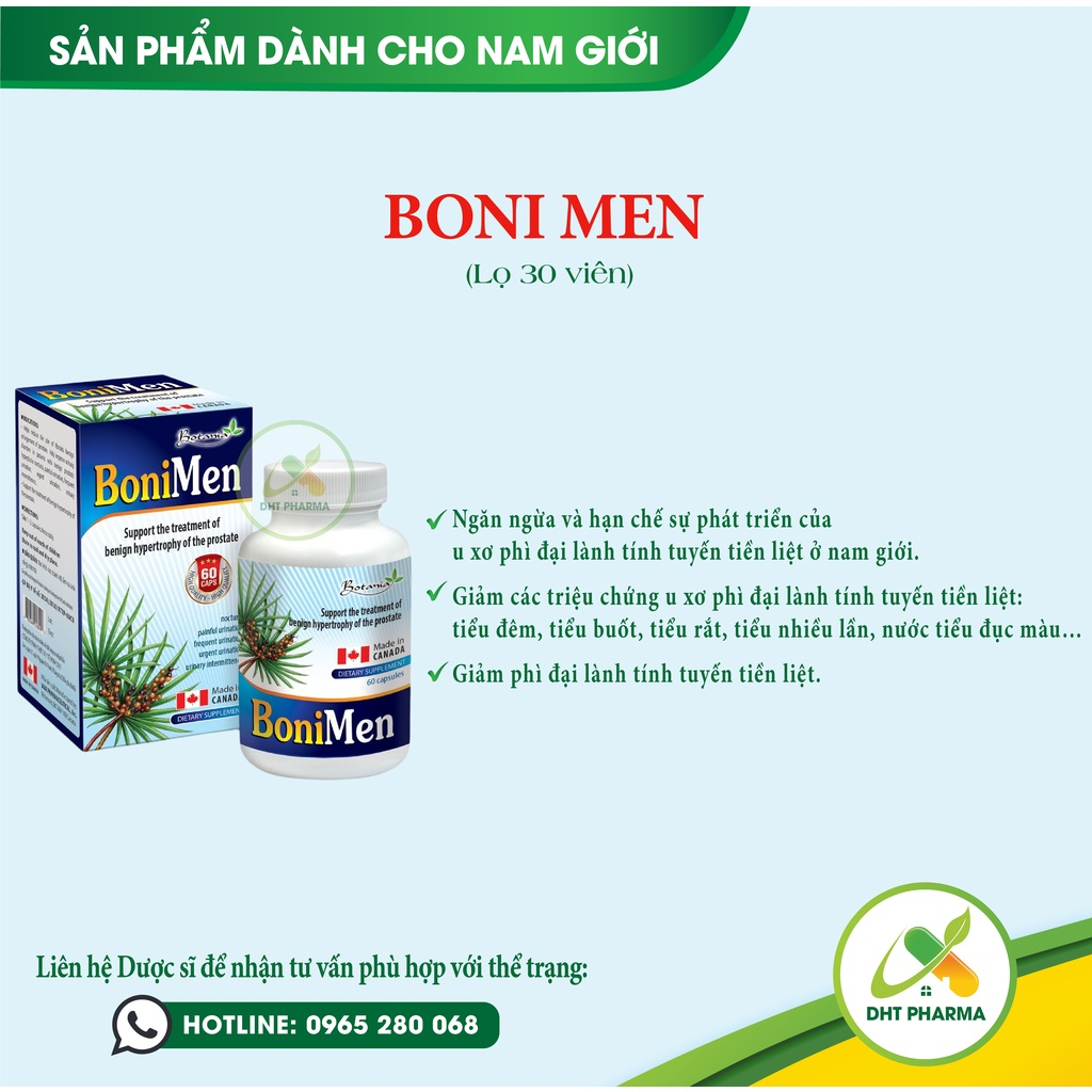 BoniMen - Hỗ trợ ngăn ngừa và hạn chế sự phát triển của u xơ phì đại ...