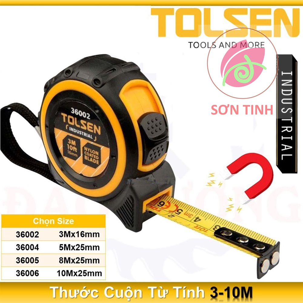 THƯỚC CUỘN 3m x 16mm 5m x 19mm 8m x 25mm 10mx 25mm TOLSEN 36002 36004 ...