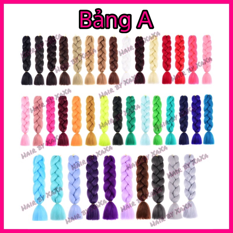 50g Bím Tóc Giả Màu Trơn (Full Bảng A) Dùng Nối Tóc Tết Tóc Box Braids ...