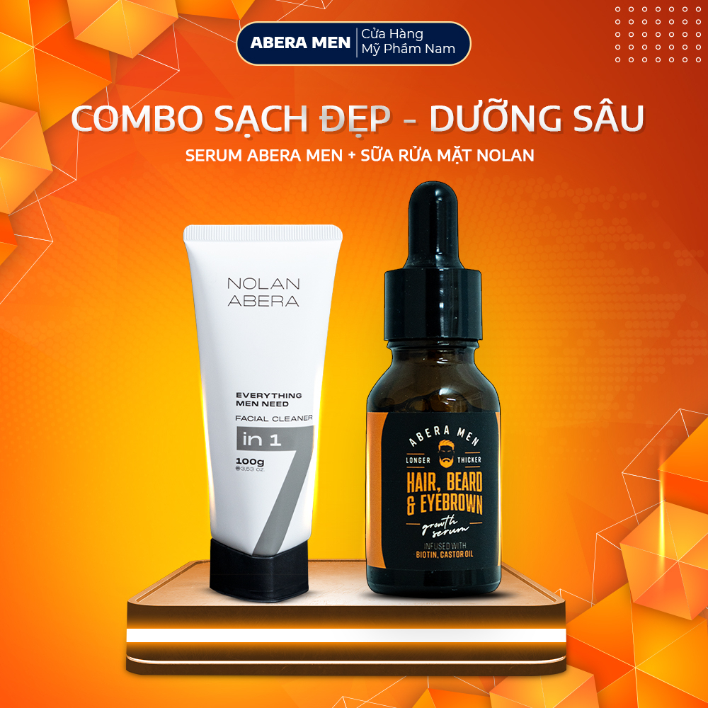 Combo Sạch Đẹp, Dưỡng Sâu - Sửa Rửa Mặt Nolan Abera & Serum Abera Men ...