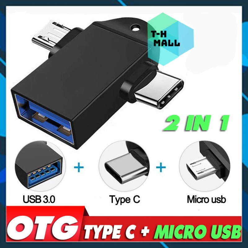 Đầu chuyển đổi OTG Micro USB Type C USB 3.0 2 trong 1 / 2 in 1 cho ...