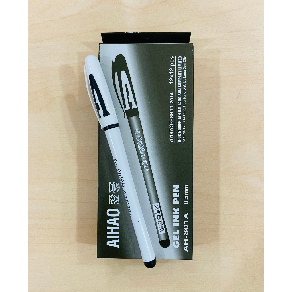 (Hộp 12 cây) Bút Gel AIHAO AH-801A đủ màu, bút chữ A | Shopee Việt Nam