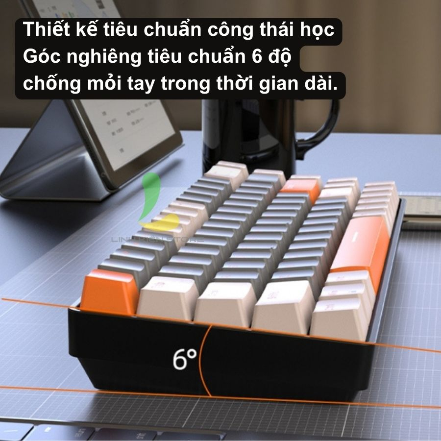 Bàn Phím Cơ ZIYOULANG K68 - Phím Cơ Gaming 68 Phím Kết Nối bluetooth và USB, Tuổi Thọ 50 Triệu ...