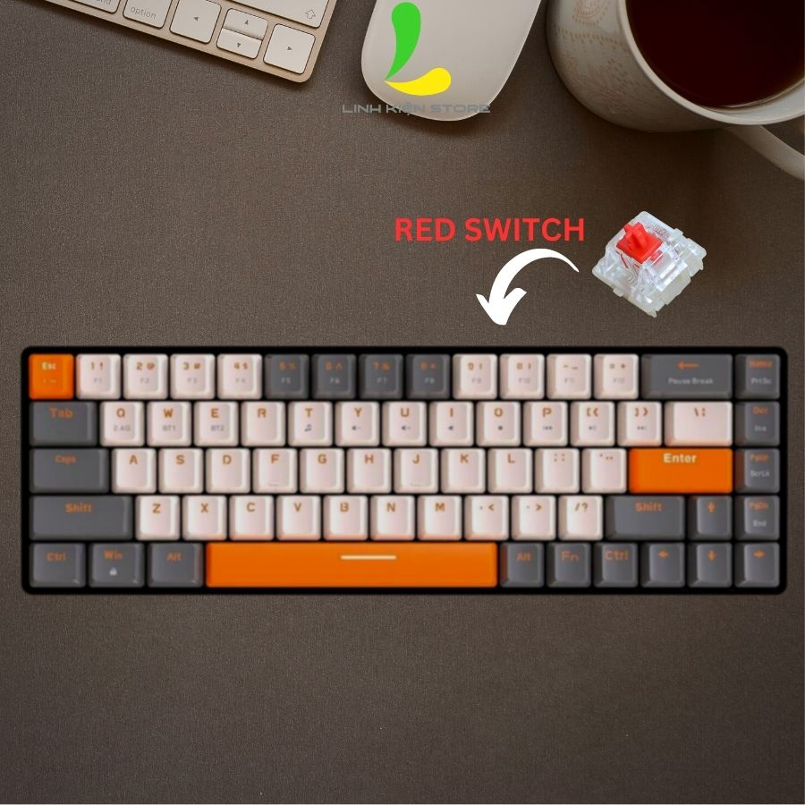 Bàn phím cơ ZIYOULANG K68 cao cấp - Phím cơ gaming 68 phím trục cơ kết nối bluetooth và USB ...