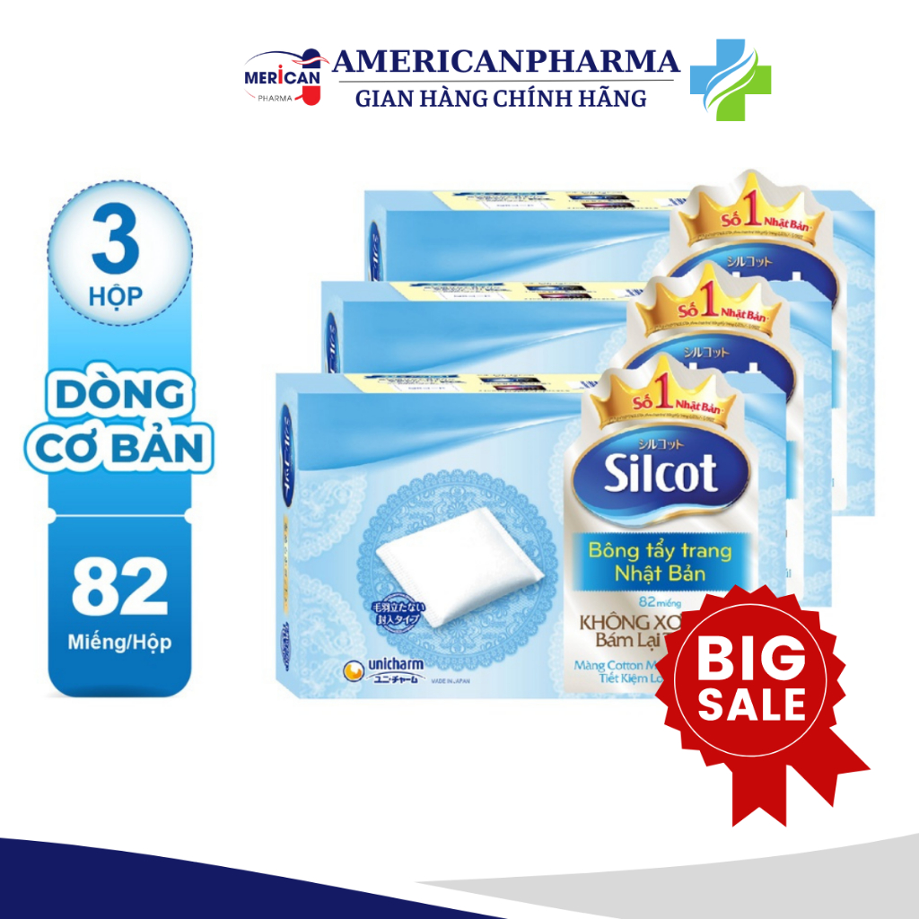 Bộ 3 hộp Bông trang điểm (bông tẩy trang) Silcot 82 miếng/hộp | Shopee ...