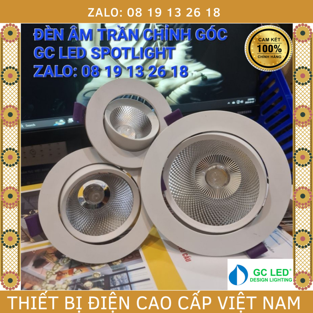[GIẢM 45% HÔM NAY] Đèn Rọi Âm Trần COB Chỉnh Góc GC LED Chiếu Rọi, Xoay ...
