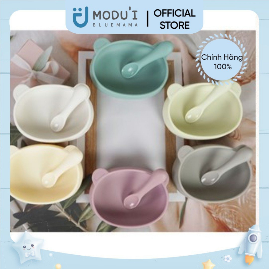 [BLUEMAMA] COMBO BÁT GẤU VÀ THÌA ĂN DẶM CHÍNH HÃNG MODUI | Shopee Việt Nam