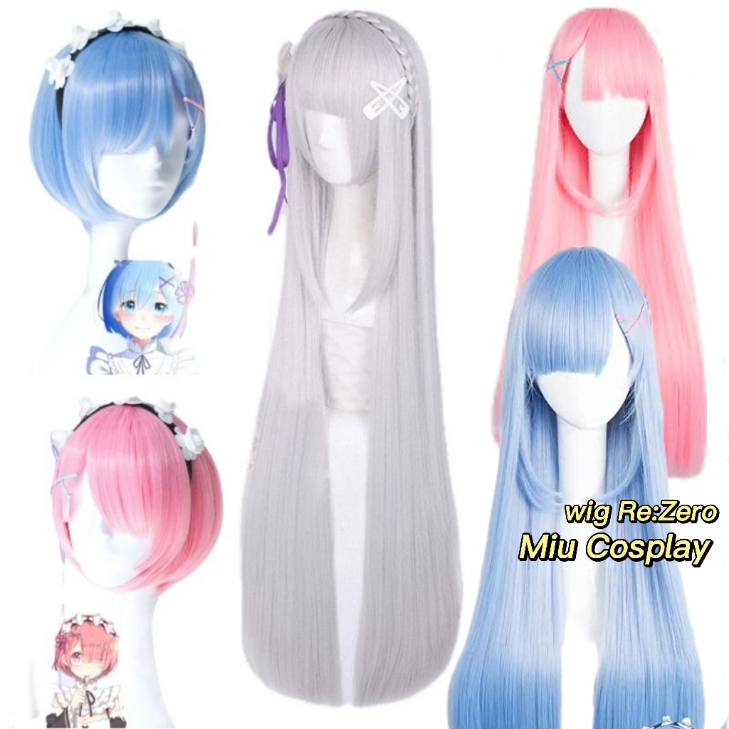 [Sẵn] Wig/tóc giả cosplay Emilia/Ram/Rem - Re: Zero (ver kid và maid ...