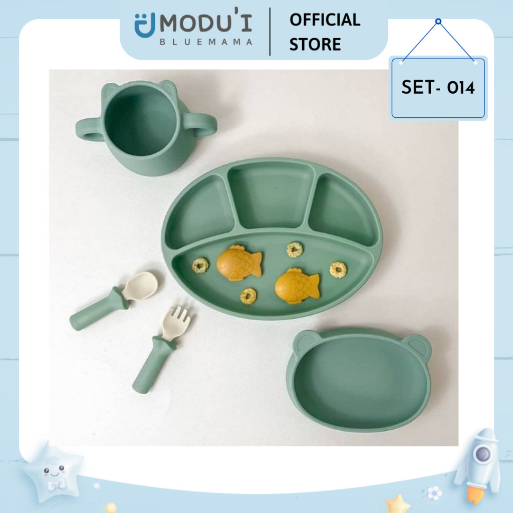 [BLUEMAMA] SET ĂN DẶM CƠ BẢN CHO BÉ CHÍNH HÃNG MODUI, SET-014 | Shopee Việt Nam