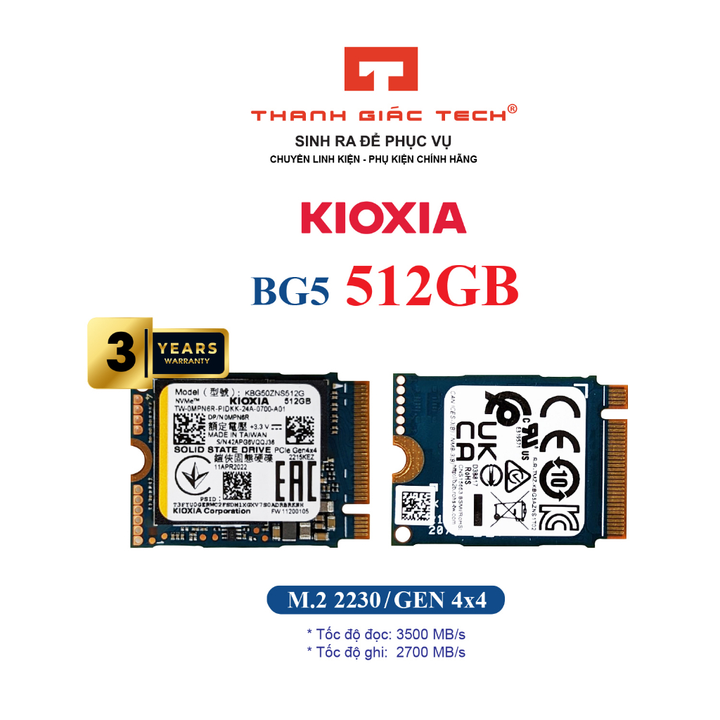 Ổ Cứng SSD Kioxia BG5 2230/2280 PCIe M.2 NVMe Gen4 x4 - Chinh hãng, Bảo Hành 3 Năm | Shopee Việt Nam