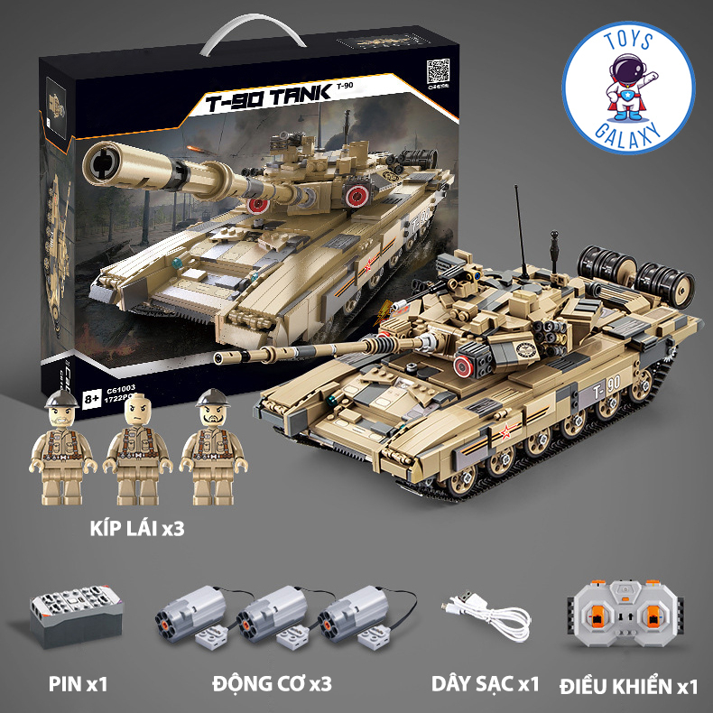 Đồ Chơi Lắp Ráp Mô Hình Điều Khiển Từ Xa RC Xe Tăng Chiến Đấu Chủ Lực T90 / Tiger / Leopard ...