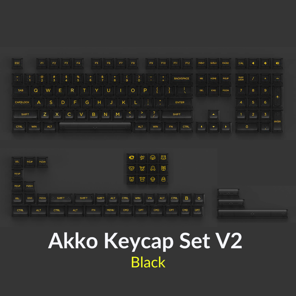 Bộ AKKO Clear Keycaps Set v2 – Black (PC / ASA profile / 155 nút ...