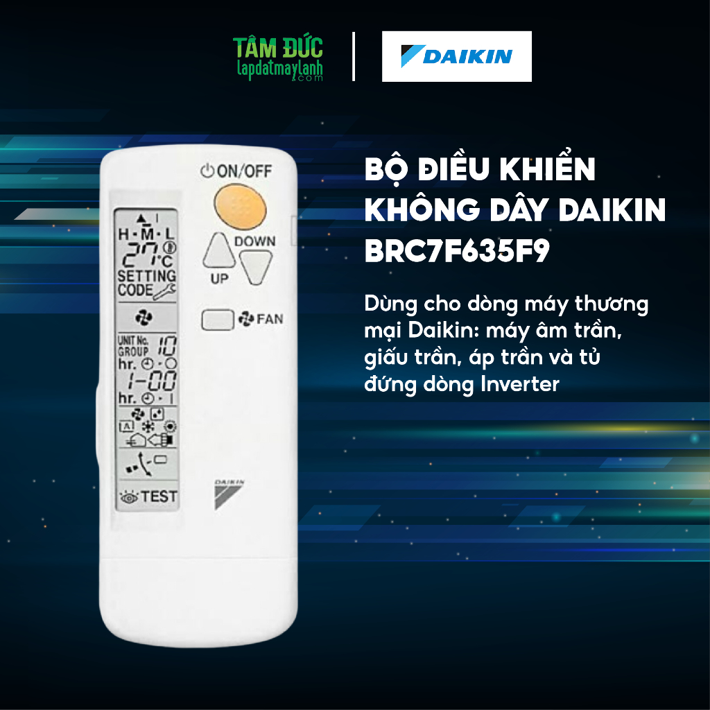 Bộ Điều Khiển Không Dây DAIKIN Dùng Cho Dòng Máy Thương Mại SkyAir ...