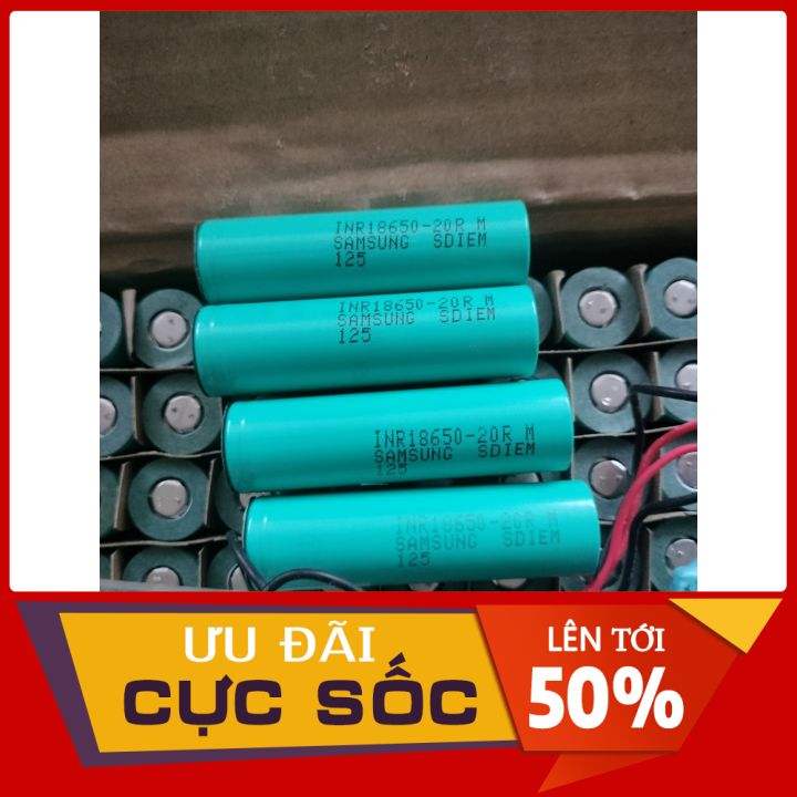 Pin 18650 Samsung 20R DL 2500-3200mAh xả 20A tháo khối đóng khoan siêu mạnh [ Shop Mới Ưu Đãi ...
