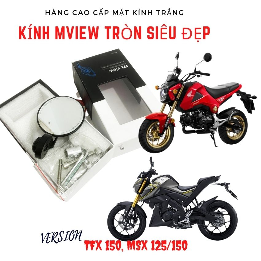 TFX 150, MSX 125/150 gương tròn m view cao cấp mặt kính trắng | Shopee ...