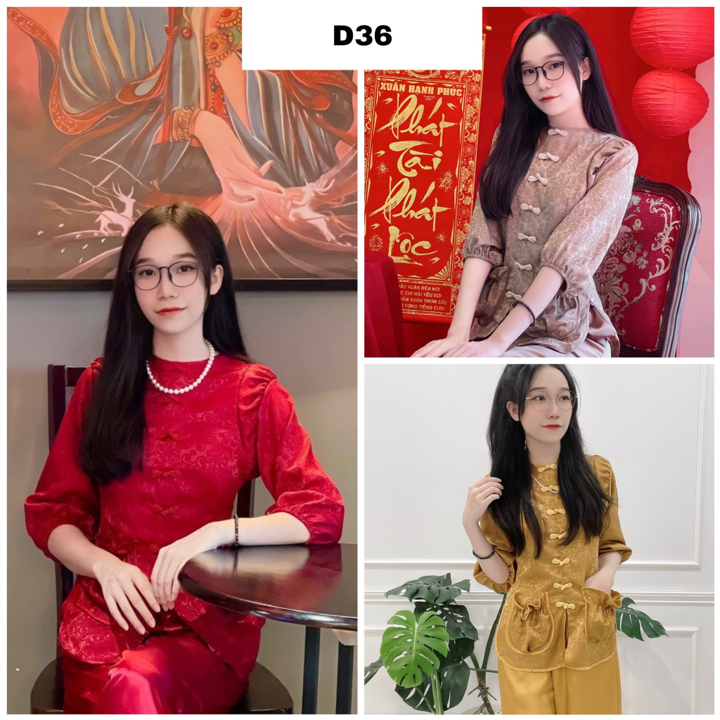 SET ĐỒ LAM VẢI GẤM THƯỢNG HẢI CAO CẤP SANG TRỌNG MÃ D36 | Shopee Việt Nam