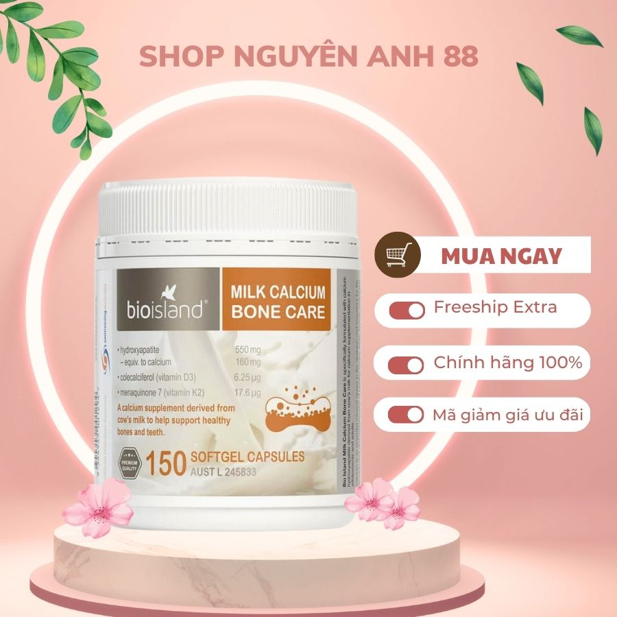 Bio Island Milk Calcium Bone Care 150 viên Canxi sữa hữu cơ ...