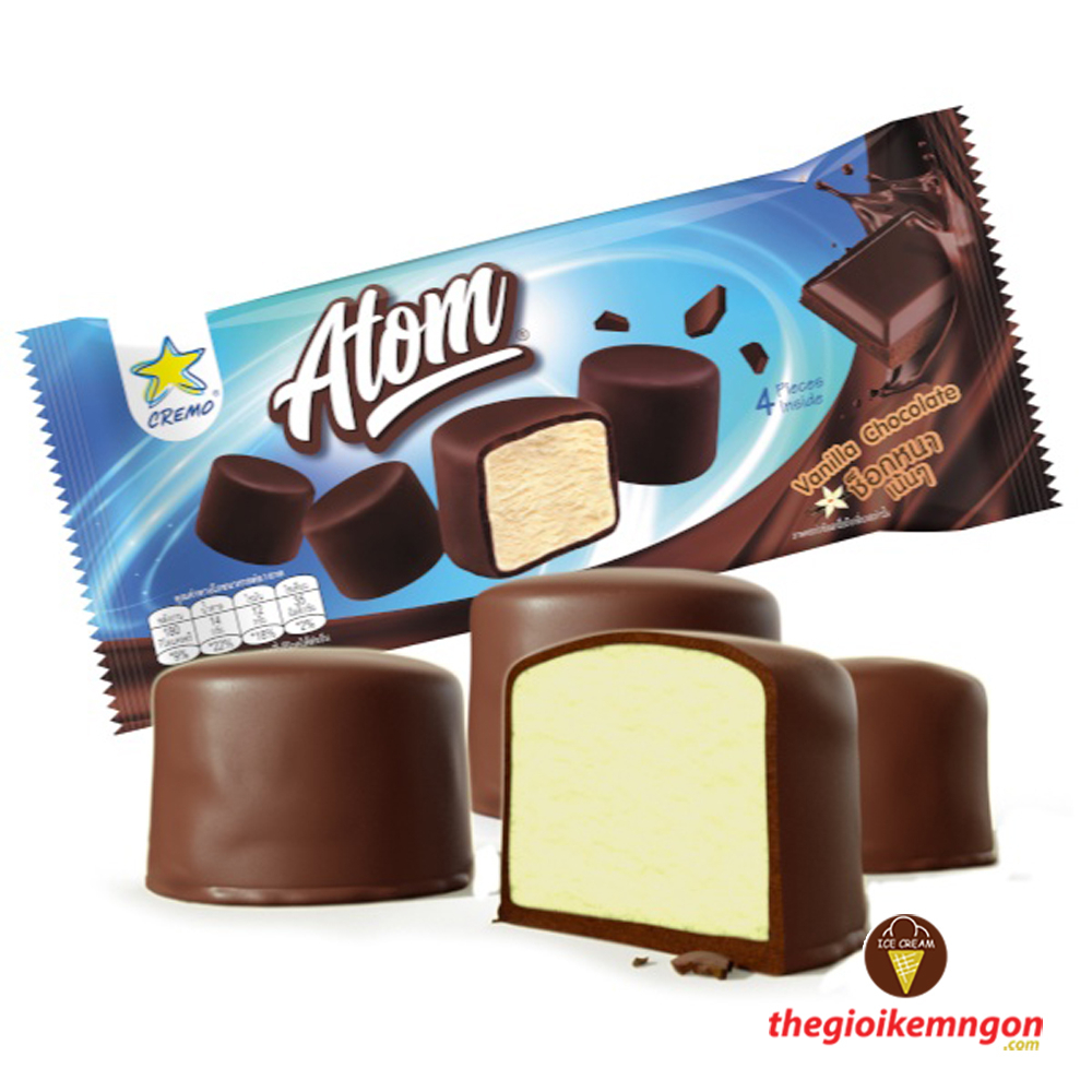 Kem viên socola Cremo Atom Vanilla Chocolate Thái Lan 48ML (4 viên ...