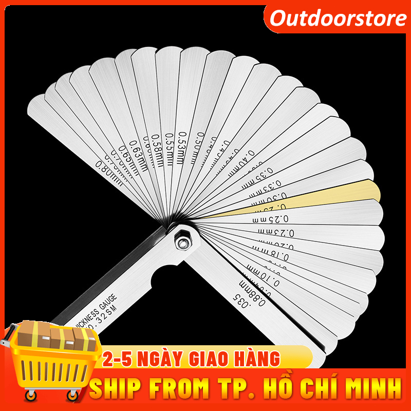 [Lô hàng nhanh] Bộ thước đo khe hở thước lá inox đo khe hở 32 lá 0.02-1mm - thước căn lá ...
