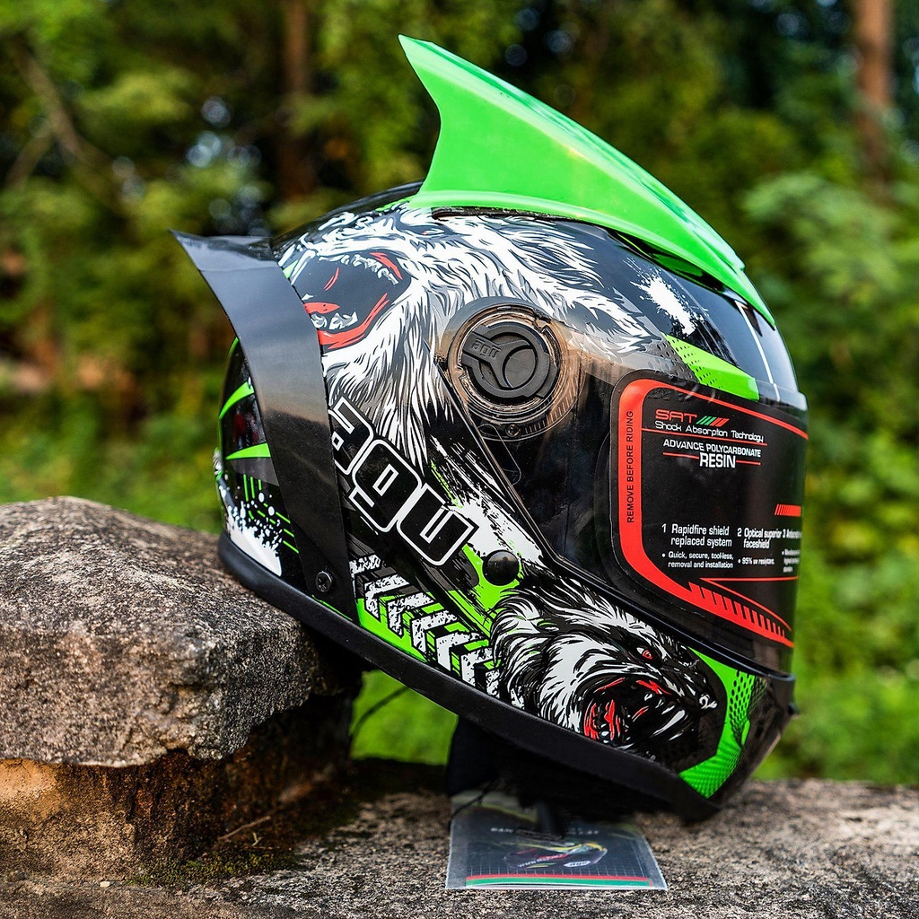 Mũ bảo hiểm fullface AGU Racing màu xanh dương freesize - Bảo hành 12 ...