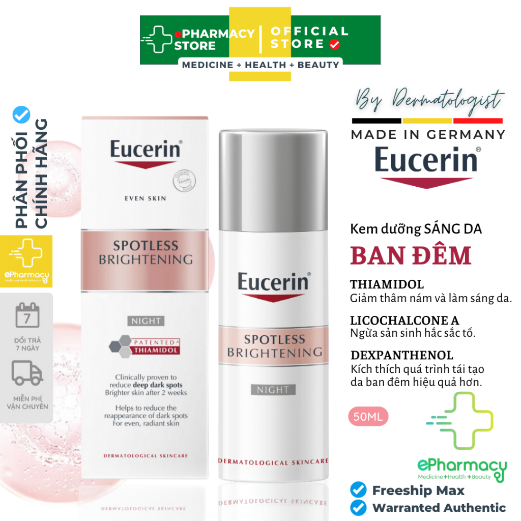 Kem Dưỡng Eucerin Spotless Brightening Night Cream Sáng Da Ban Đêm 50ml ...