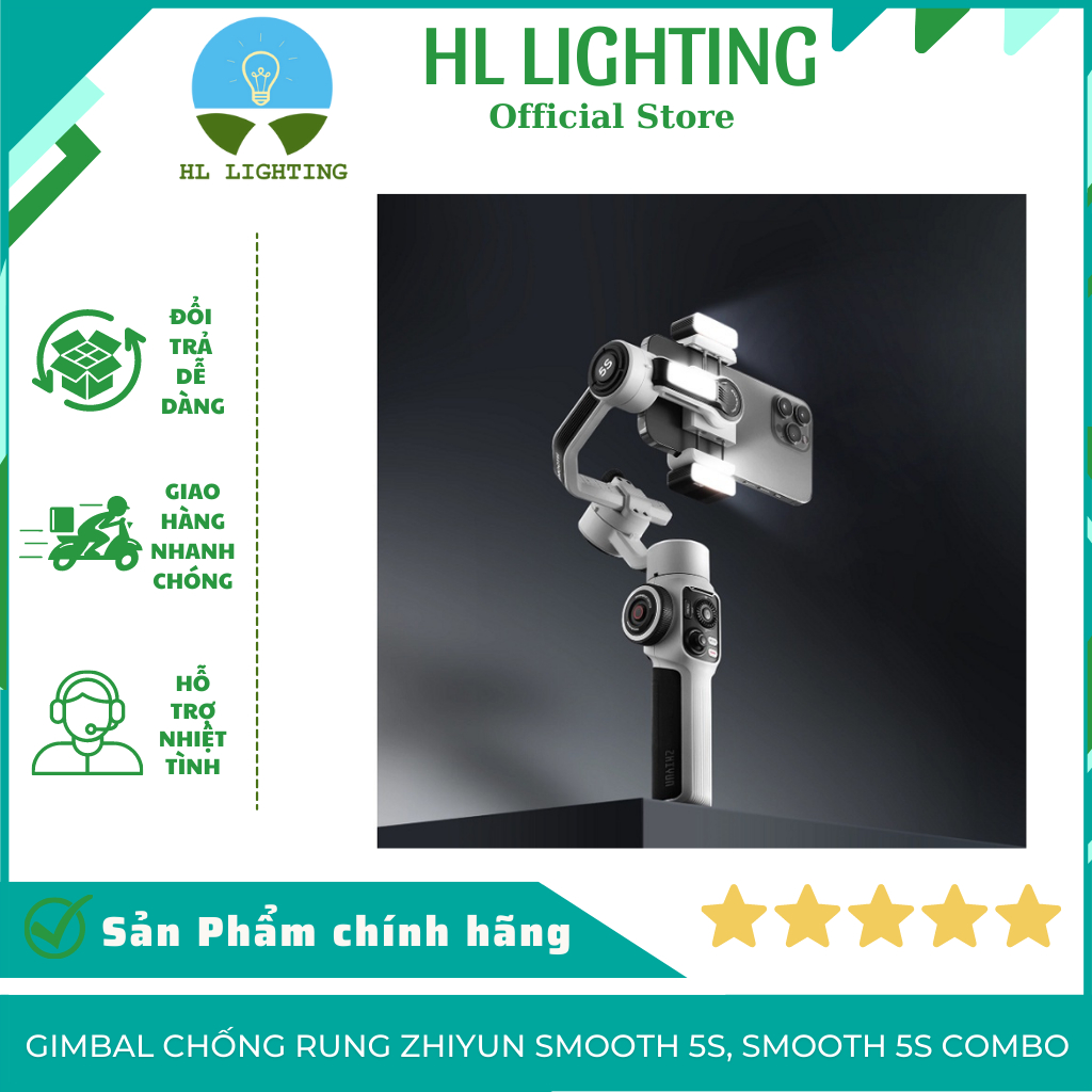 Gimbal chống rung Zhiyun Smooth 5S, Smooth 5S Combo HL Lighitng | Shopee Việt Nam