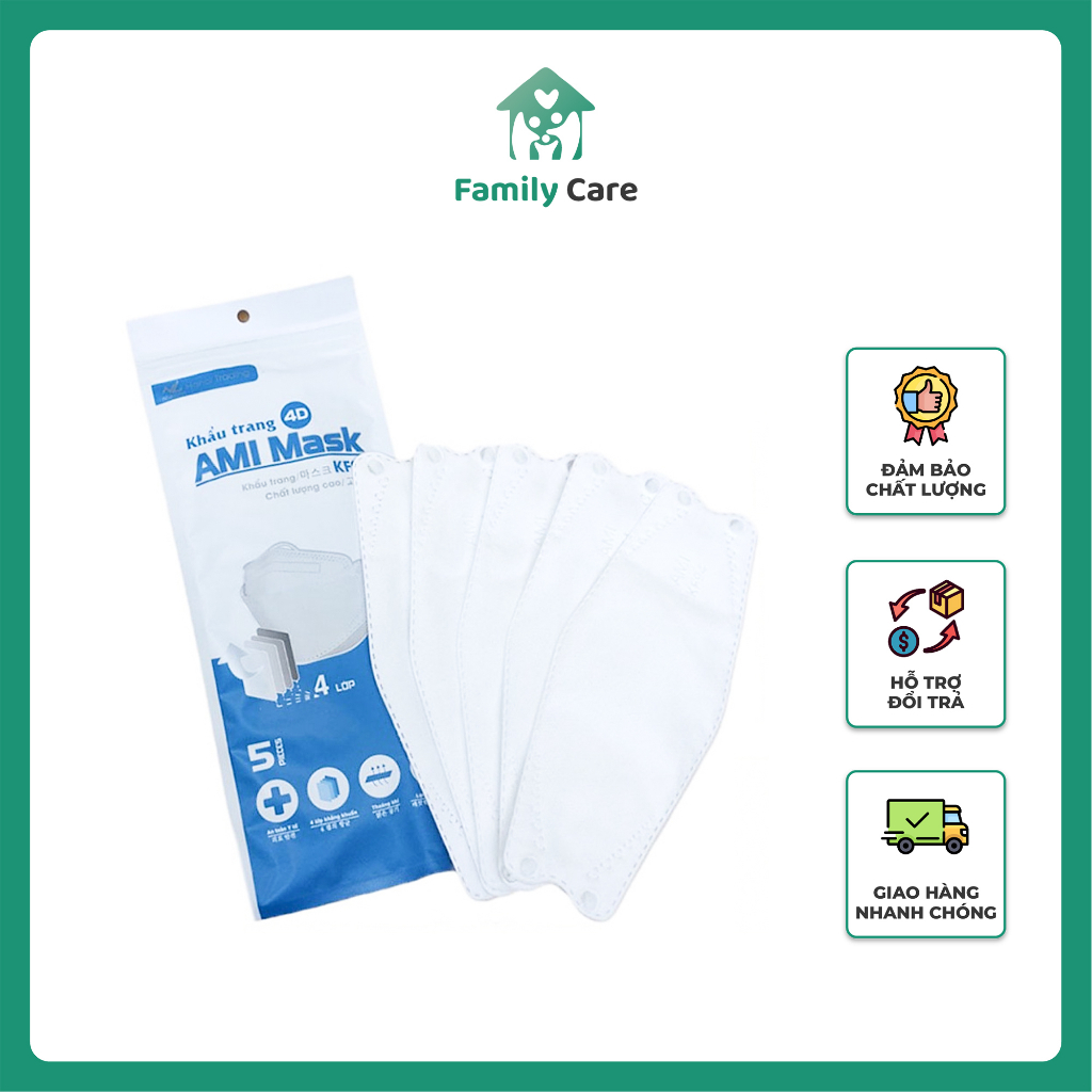 Khẩu trang 4D Ami Mask KF94 4 lớp kháng khuẩn Hàn Quốc cho trẻ em người ...