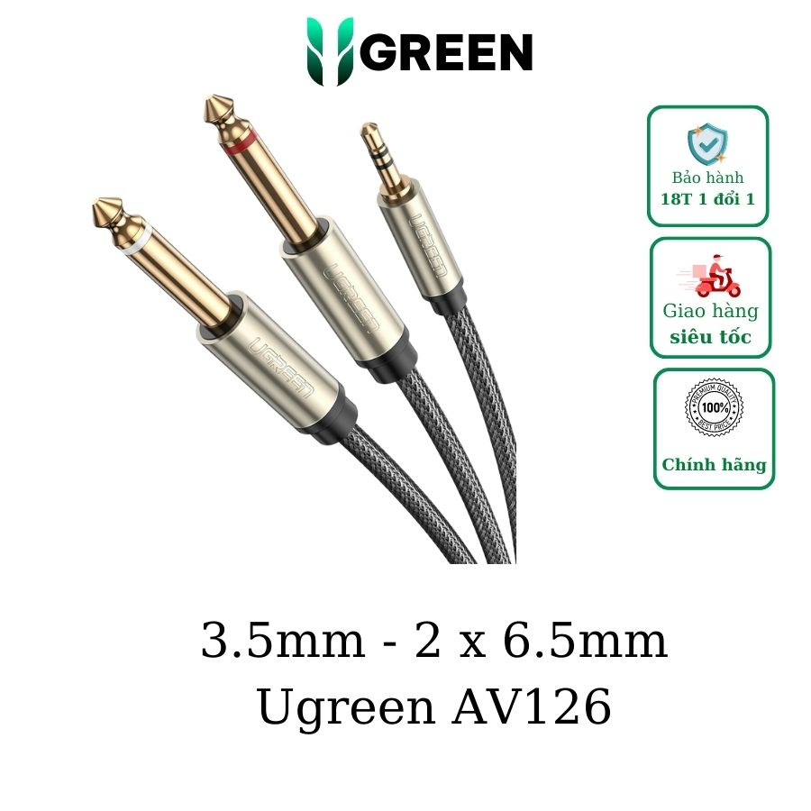 Cáp âm thanh 3.5mm to 6.5mm dài 1m - 5m Ugreen 10613 10615 10618 10619 ...