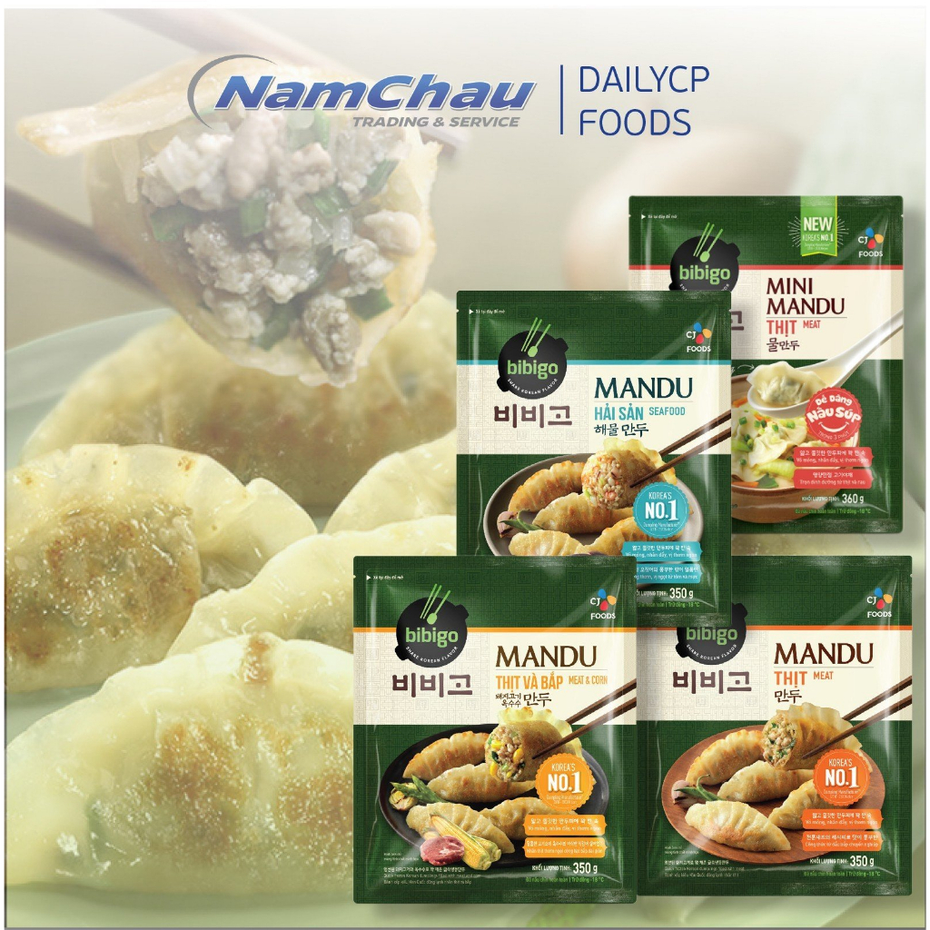 Bánh xếp Mandu CJ Food Bibigo 350g (Hải sản/thịt/thịt và bắp) [Giao hàng hỏa tốc HN] | Shopee ...