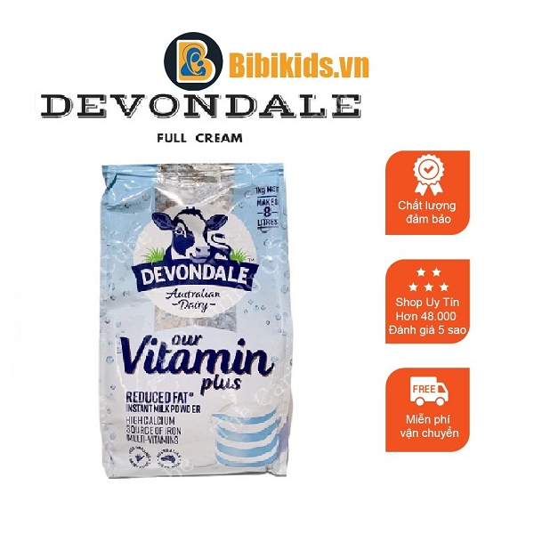 Sữa tươi Devondale Vitamin Plus dạng bột, sữa Devondale trắng túi 1kg ...