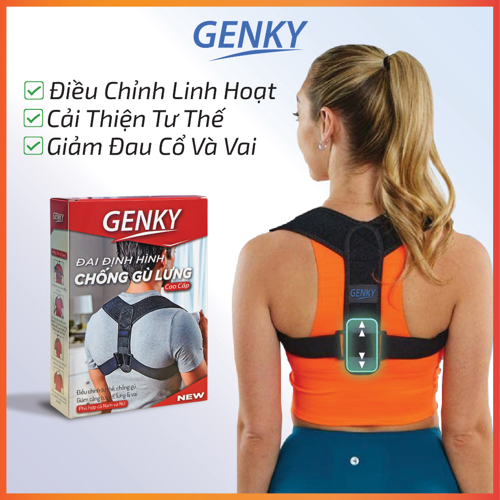 Đai Chống Gù Lưng GENKY Cho Nam Nữ Trẻ Em, Định Hình Lưng, Giảm Đau Lưng, Hỗ Trợ Cổ Và Vai ...