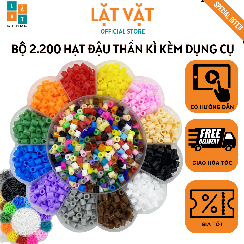 Bộ 2200 Hạt đậu Thần Kì đò Chơi 5mm Có Dụng Cụ Mã 2200b Cho Bé để Học