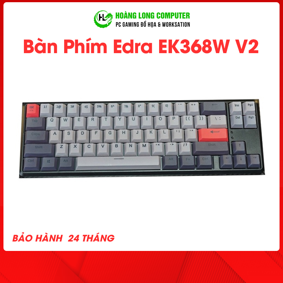 Bàn phím cơ không dây Gaming Edra EK368 W V2 Red sw (Edra) (USBC ...