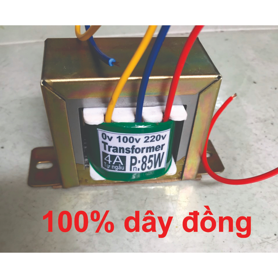 Biến thế 85W vuông, biến áp 220v ra 100v,110v, 50/60Hz, sử dụng cho máy lọc không khí nội địa ...