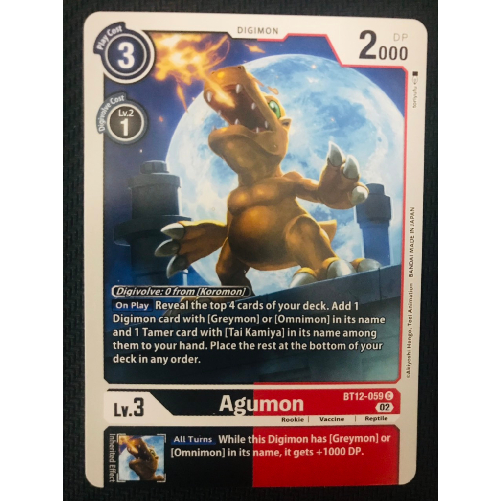 Thẻ bài Digimon BT12-059 - Agumon - Digimon - Common | Shopee Việt Nam