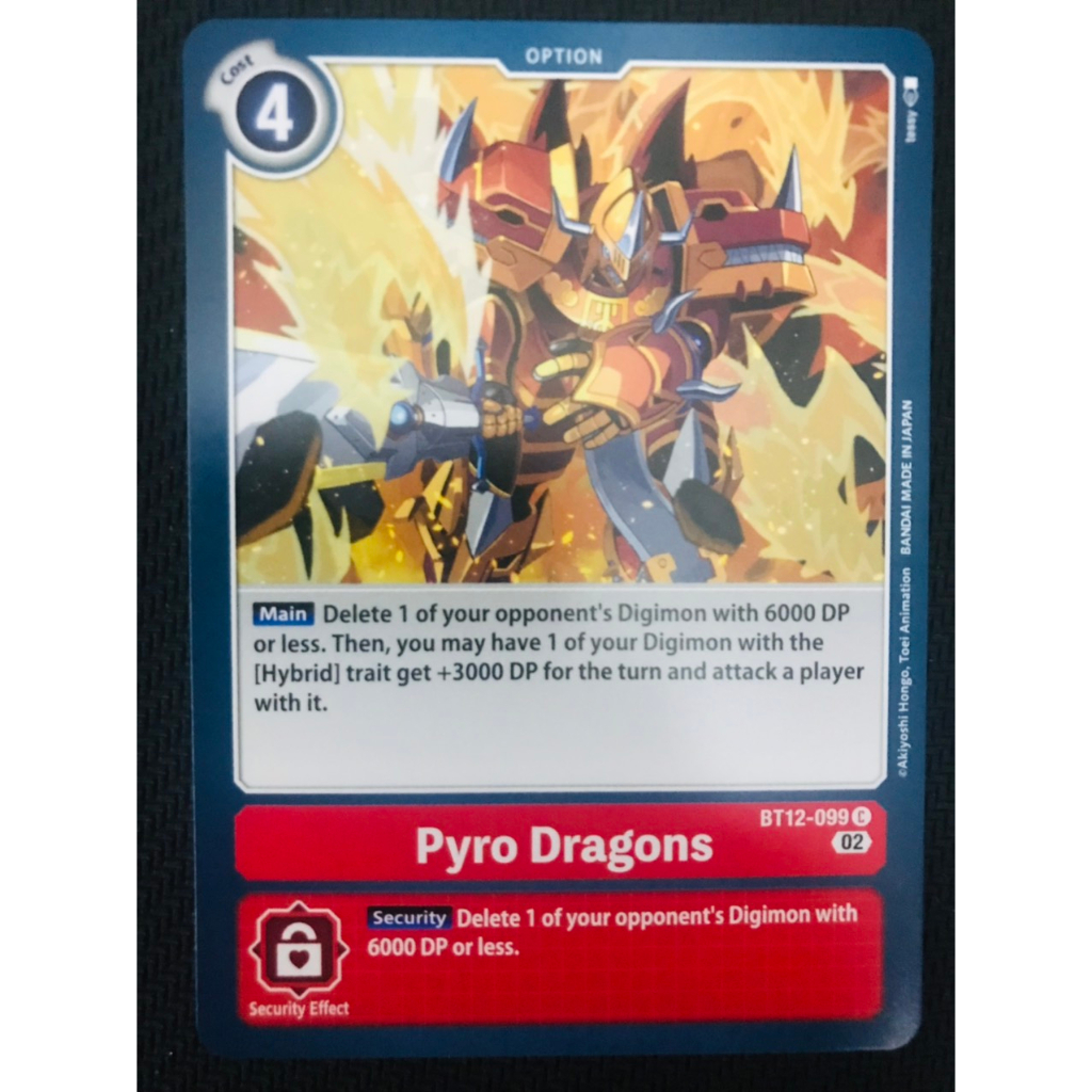 Thẻ bài Digimon BT12-099 - Pyro Dragons - Option - Common | Shopee Việt Nam