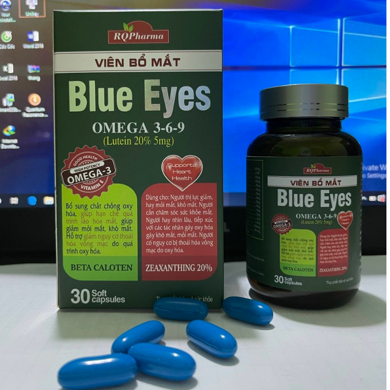 Viên Bổ Mắt Blue Eyes, Omega3-6-9 và Lutein 20% Bổ Sung Chất Chống Oxy ...