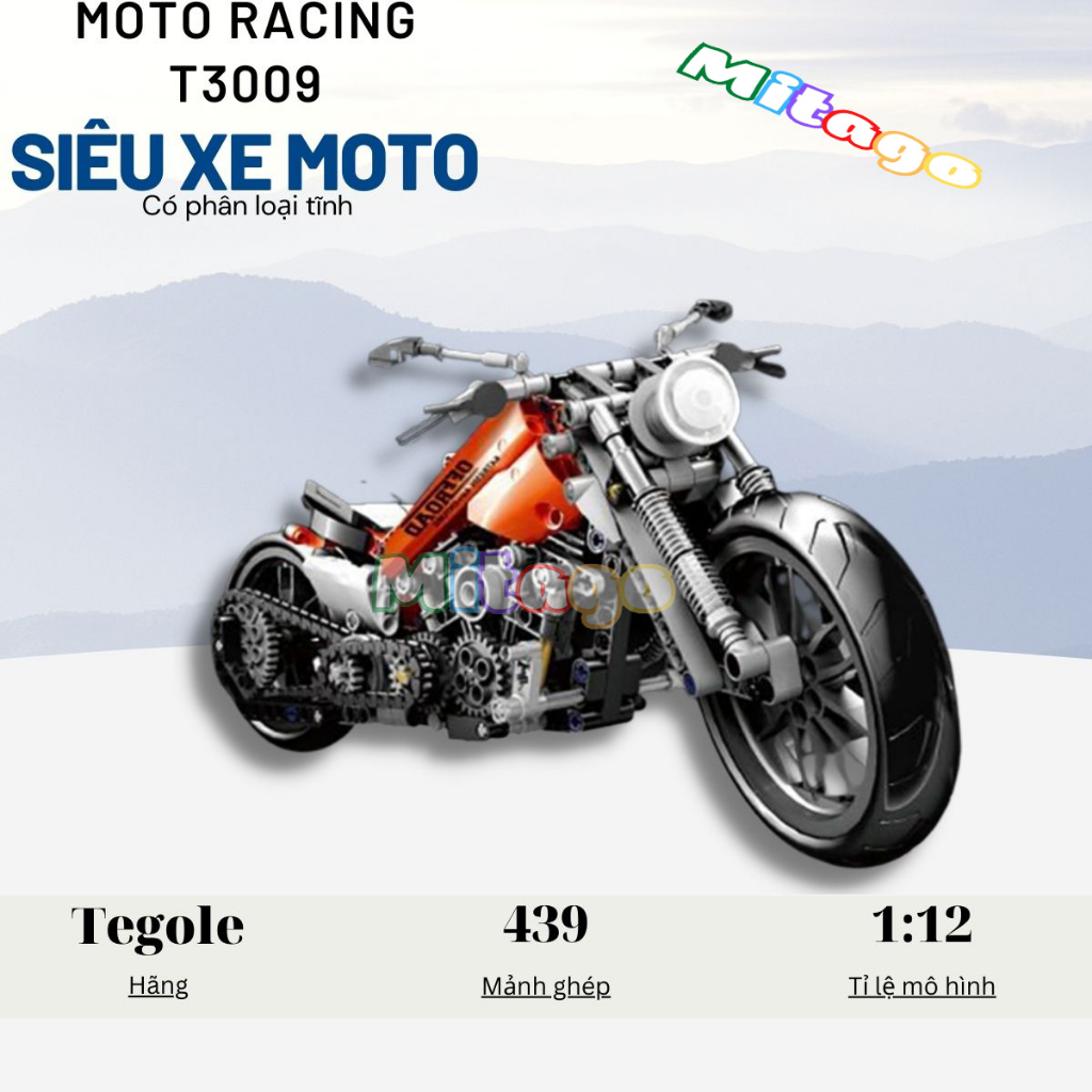 Mô hình lắp ráp xe máy địa hình MotorCycle SKU T3009 436 chi tiết mảnh ...