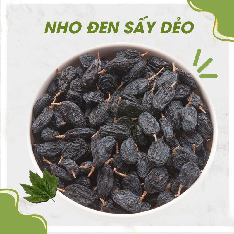 Nho khô đen không đường nguyên cuống nhập khẩu Mỹ, Nho sấy dẻo chua ...