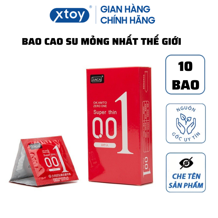 Bao Cao Su 0.01 Mỏng Nhất Thế Giới Zero One - Hộp 10 Cái - màu đỏ ...