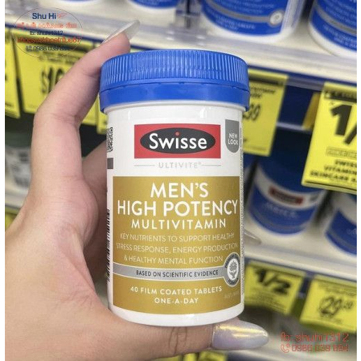 Vitamin tổng hợp cao cấp dành cho nam giới thường xuyên chơi thể thao Swisse Men's High Potency ...