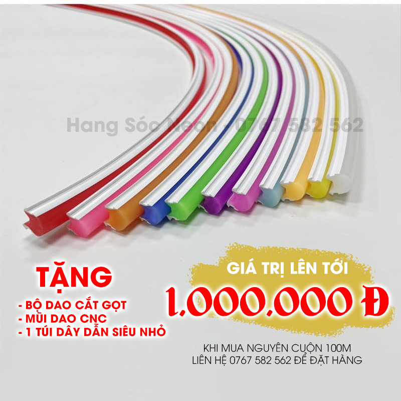 Vỏ LED NEON 6mm + LED NEON rời (Cuộn 5 mét) Có đầy đủ phụ kiện đi kèm ...