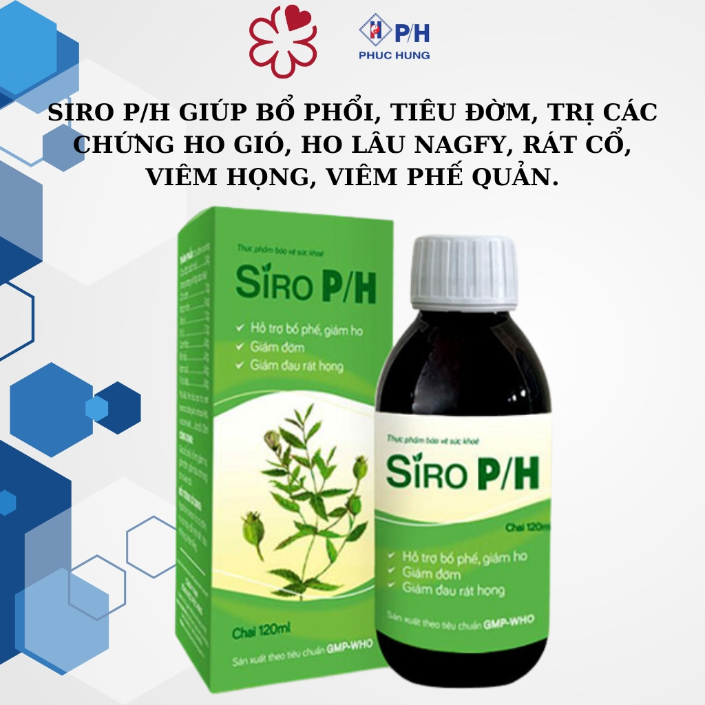 [HOẢ TỐC HCM] Siro ho PH hỗ trợ bổ phế, giảm ho, giảm đờm, đau rát họng ...