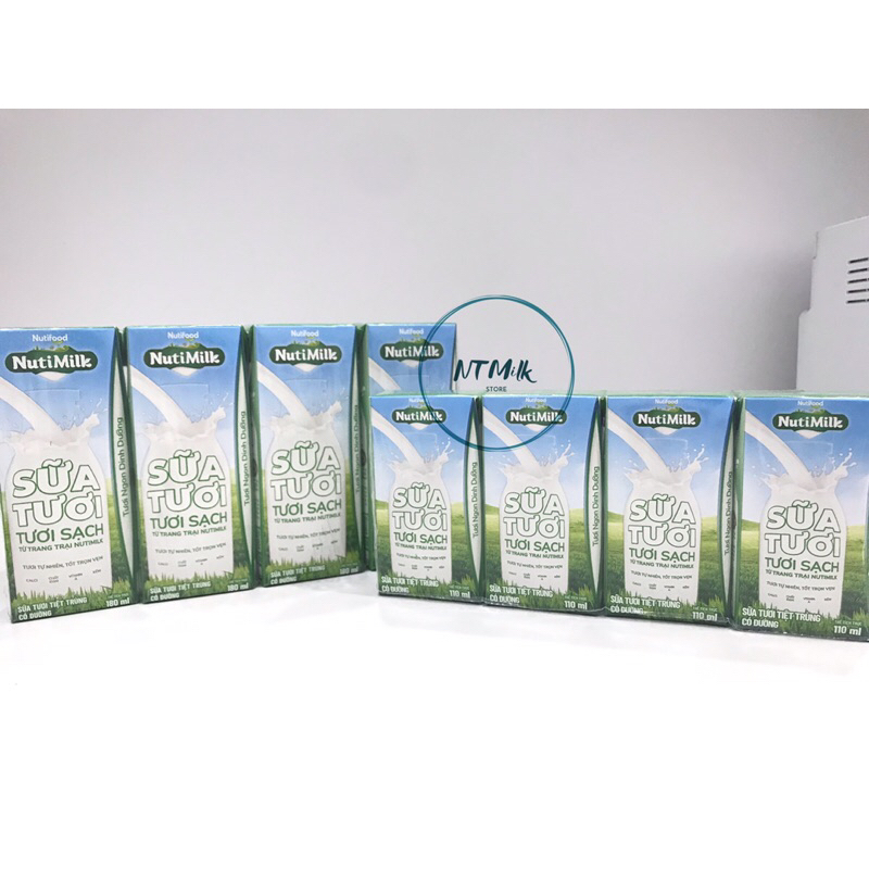 [Mẫu mới] Thùng 48 hộp Nutimilk sữa tươi tươi sạch 180ml - NTMilk | Shopee Việt Nam