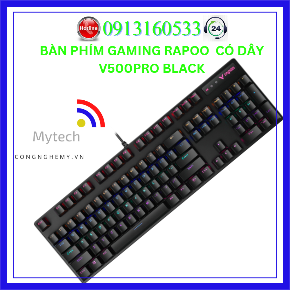 Bàn phím gaming rapoo có dây V500pro màu đen | Shopee Việt Nam