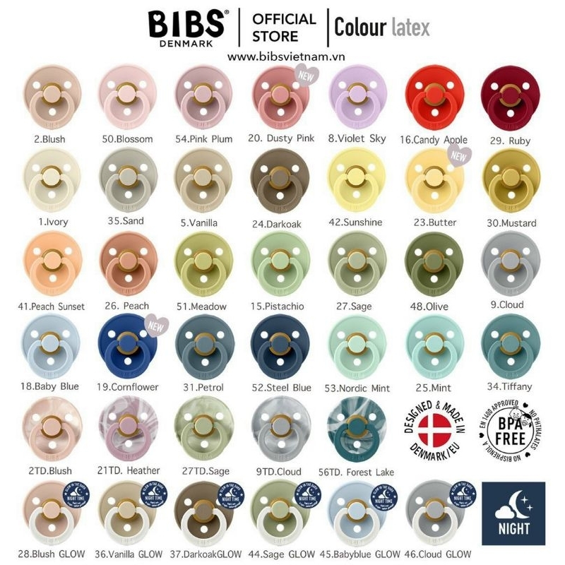 Ti Giả BIBS Color Đan Mạch Chính Hãng (Tặng kèm nắp trứng) | Shopee ...