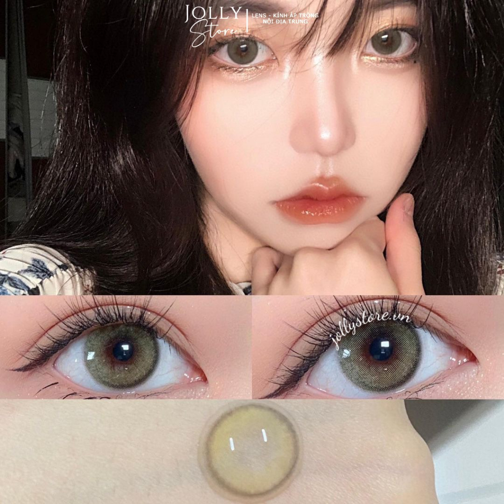 Lens Kính áp tròng 434 Green LUNA EYES không giãn 14.0mm JOLLY STORE ...