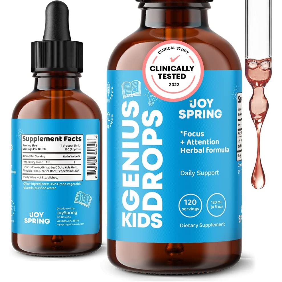 Genius Drops Brain Supplement For Kids hỗ trợ chức năng não và khả năng tập trung cao cho trẻ em ...