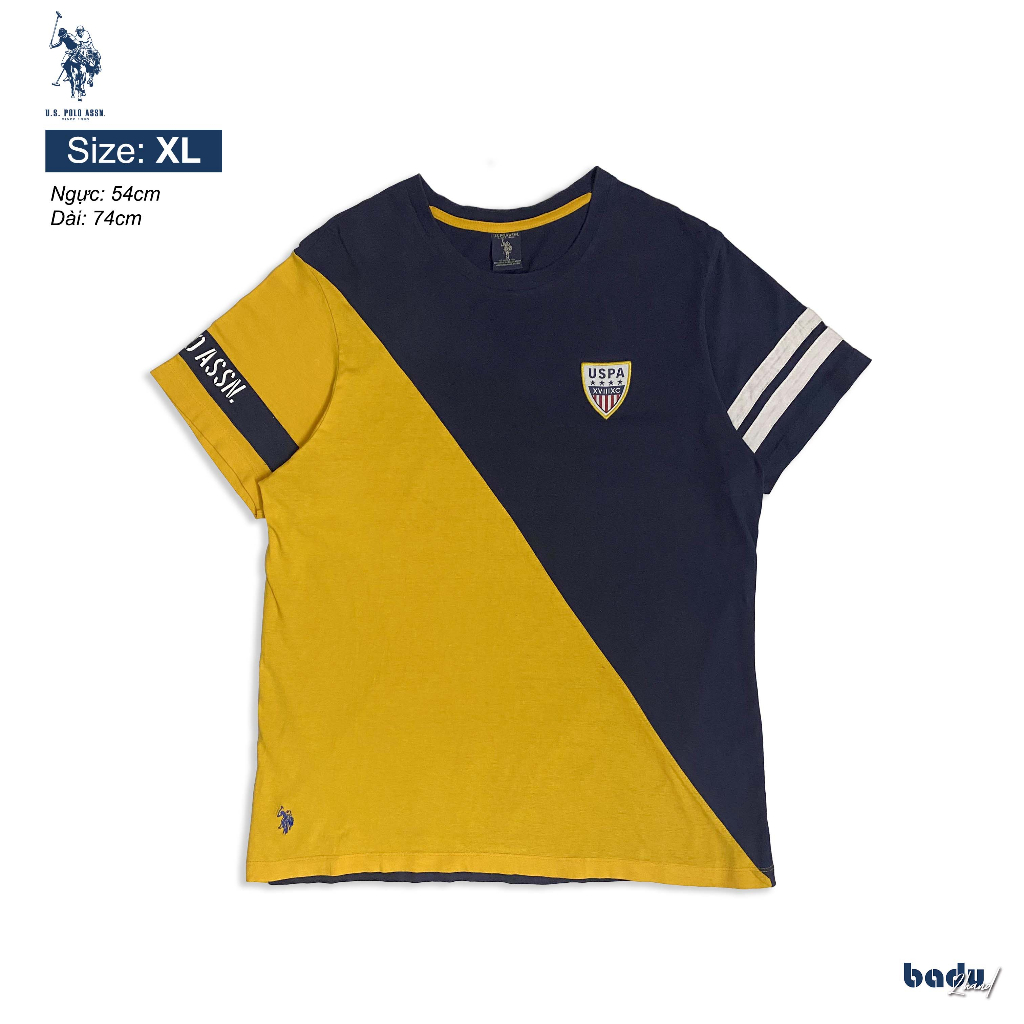 Áo thun US Polo Assn 2hand size XL | Xanh đen phối vải vàng | Shopee ...