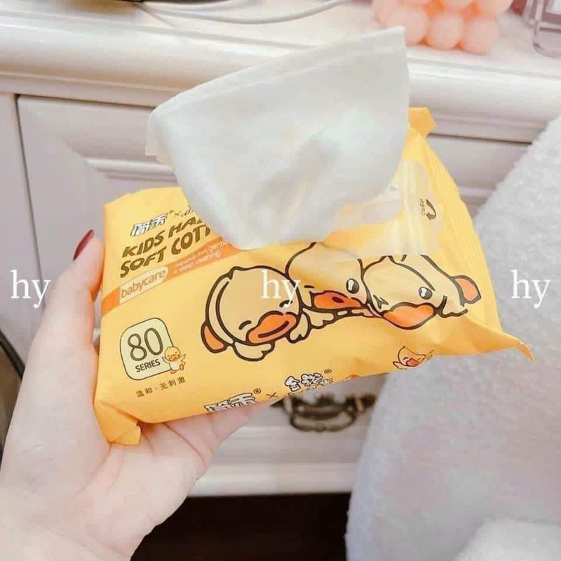 Thùng nhựa 10 gói khăn ướt vịt vàng Duck khăn giấy ướt vịt vàng kháng ...